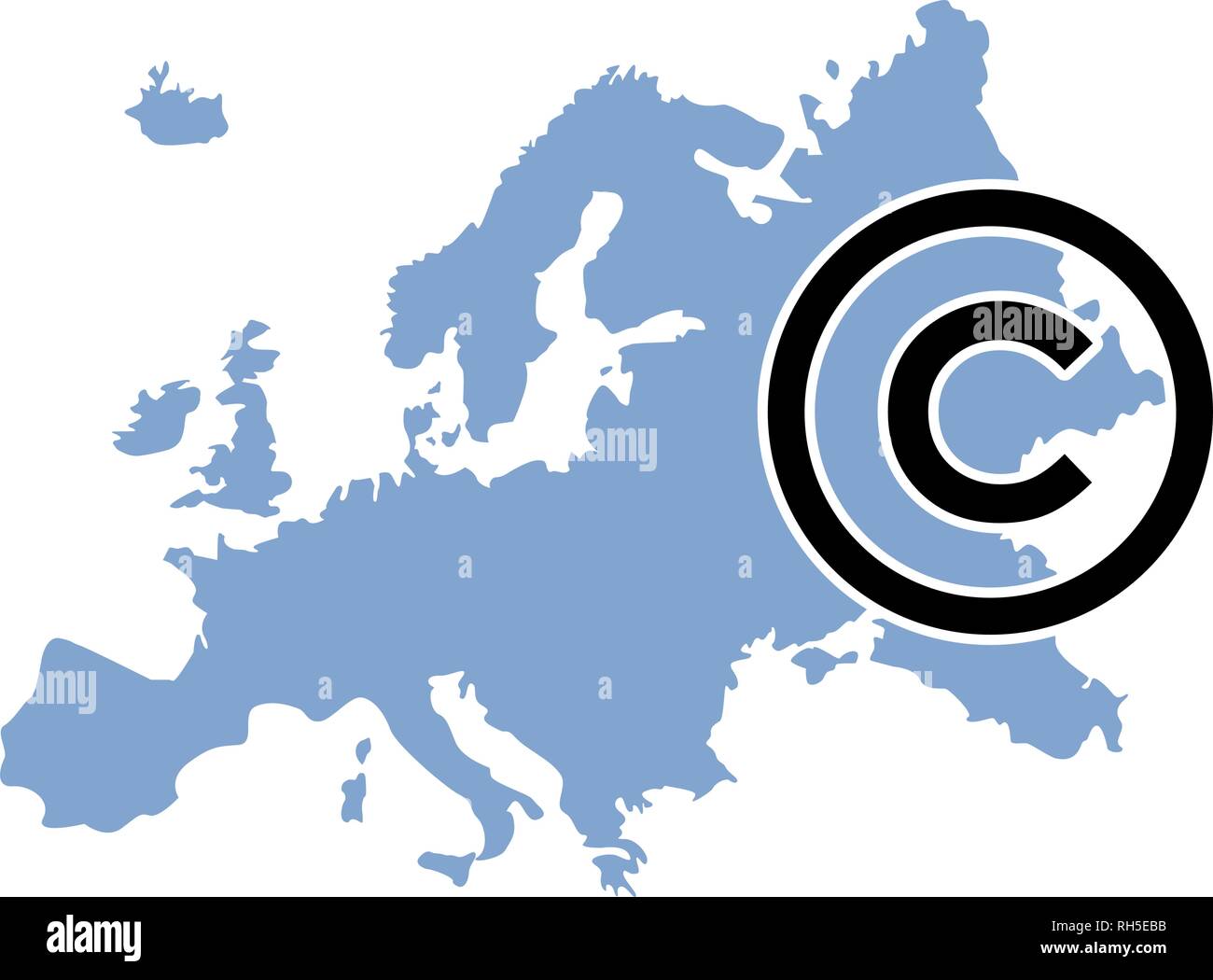 europen union map registered property vector illustration Stock Vector ...