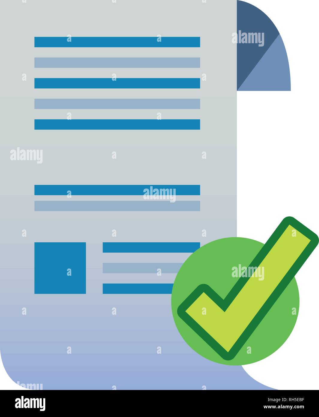 document file paper page checkmark vector illustration Stock Vector ...