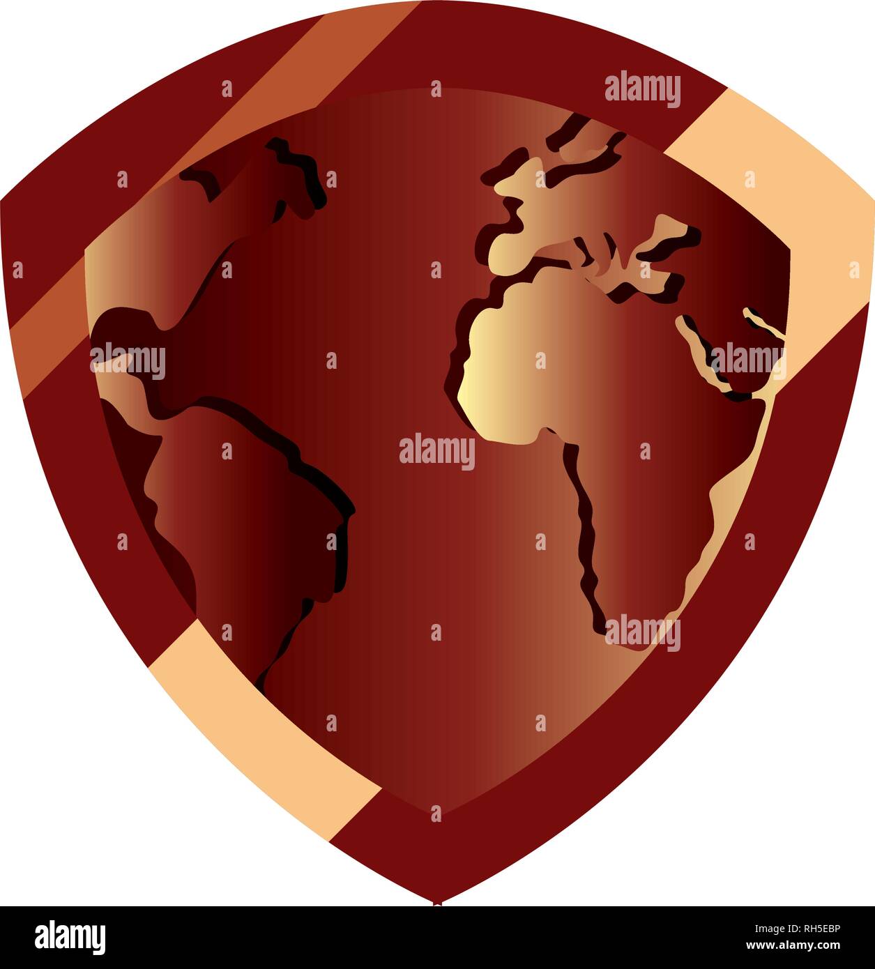 shield protection map copyright of intellectual vector illustration ...