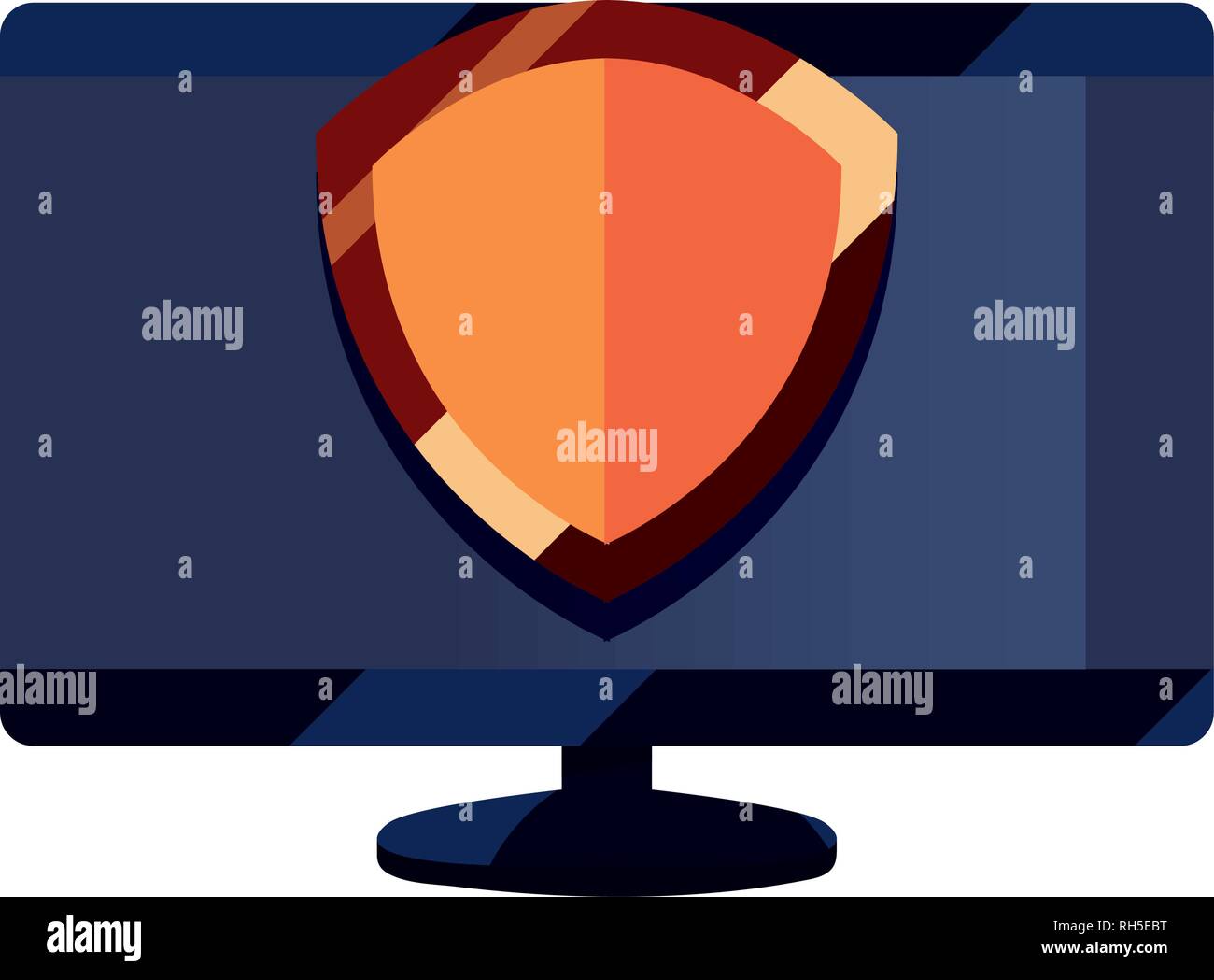 shield protection computer digital copyright vector illustration Stock ...