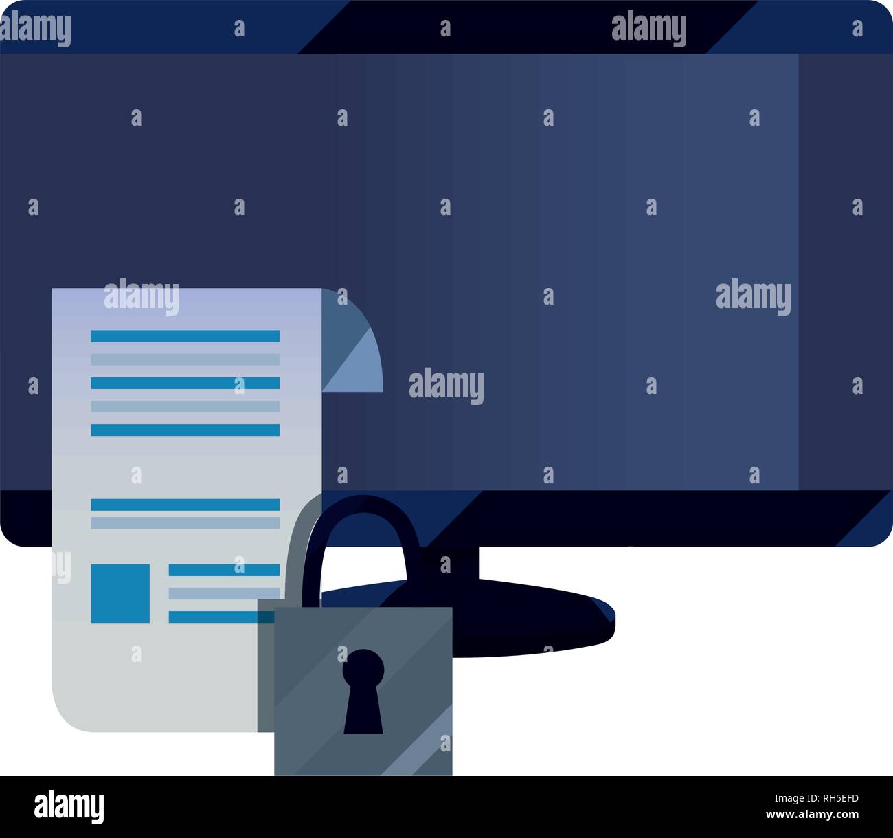 computer document data security digital copyright vector illustration ...