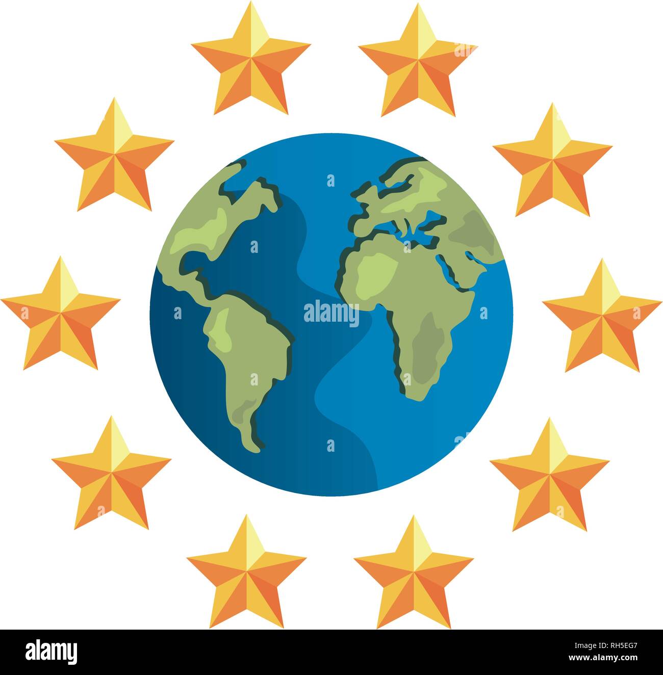 world stars around emblem copyright vector illustration Stock Vector ...