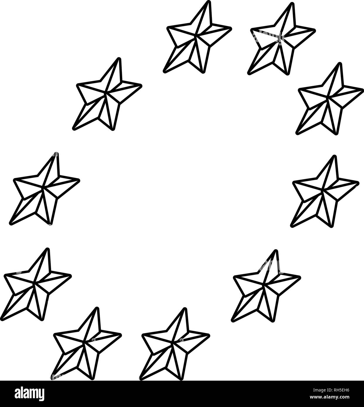 stars round shape on white background vector illustration Stock Vector ...