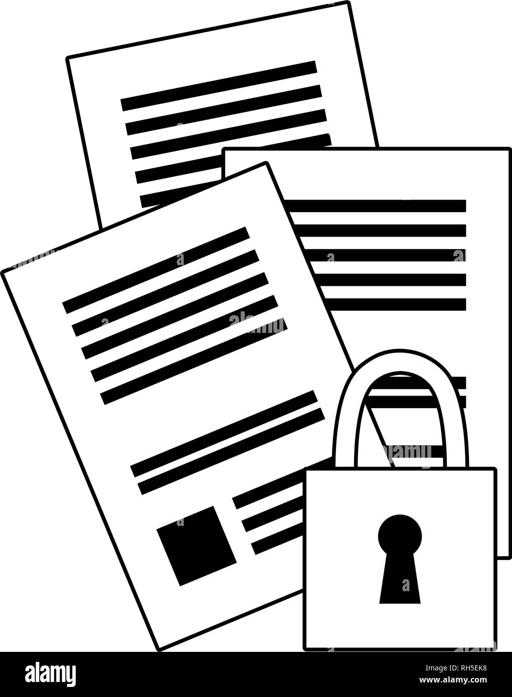 document file papers data security vector illustration Stock Vector ...