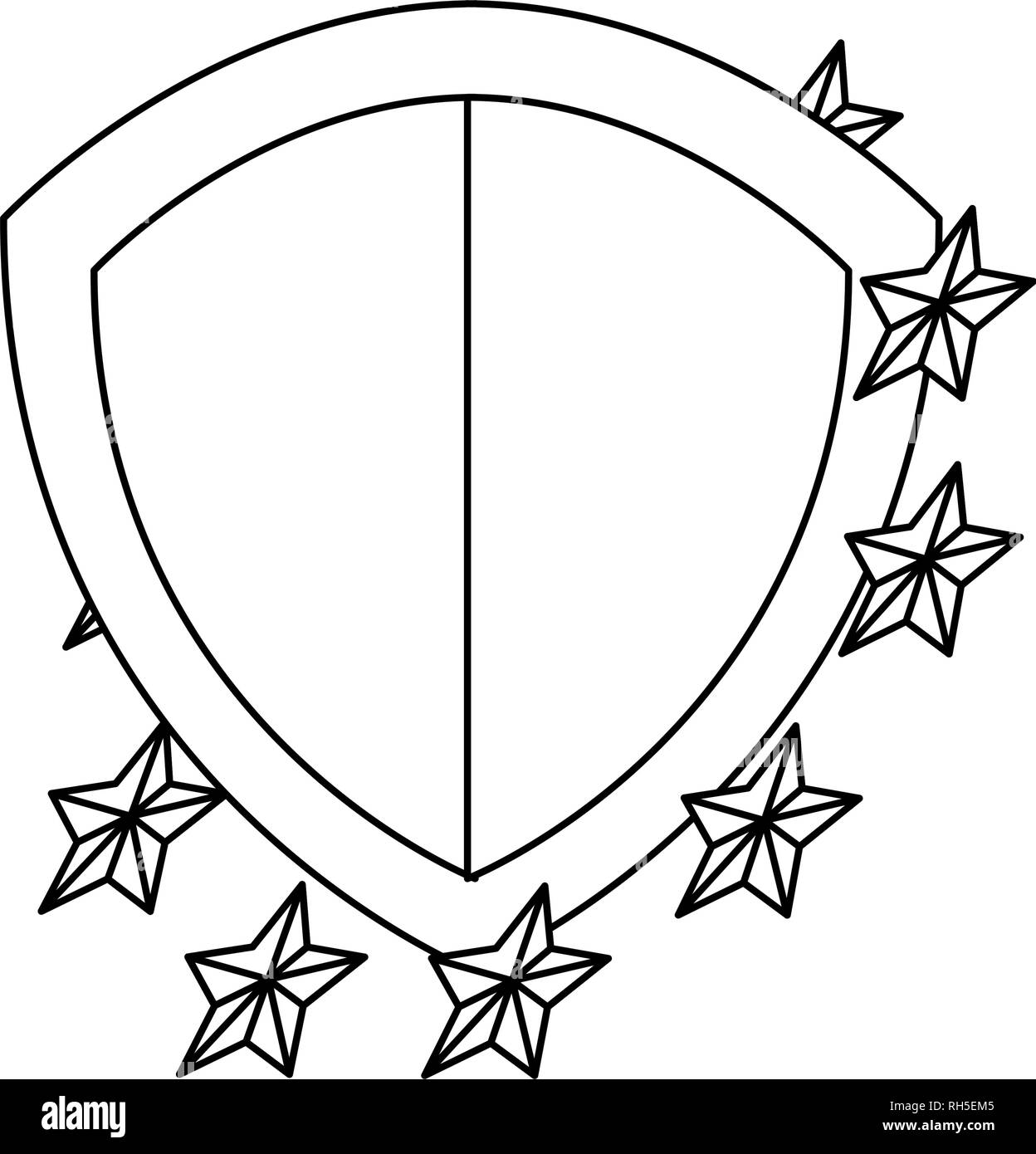 shield protection stars copyright of intellectual vector illustration ...