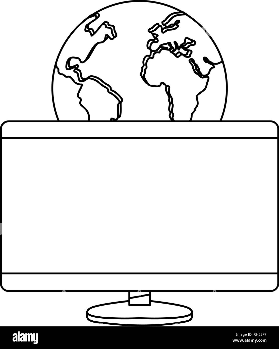 computer digital world protection copyright vector illustration Stock ...