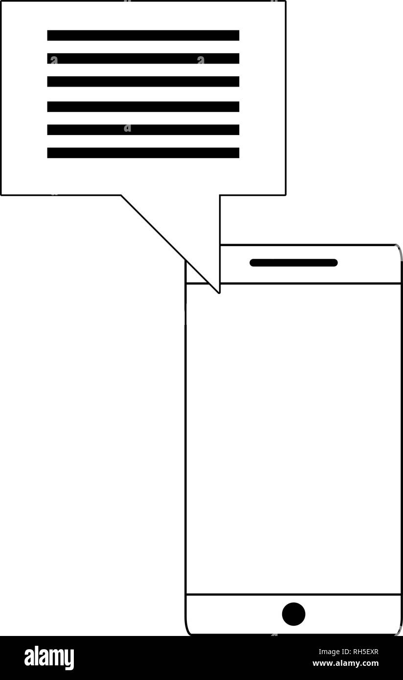 smartphone speech bubble on white background vector illustration Stock ...