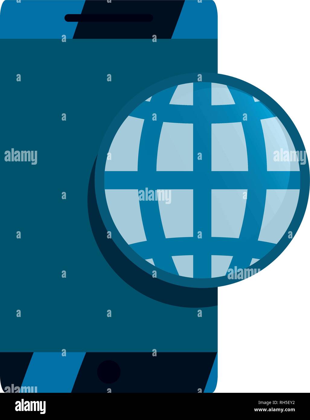 cellphone world map on white background vector illustration Stock ...