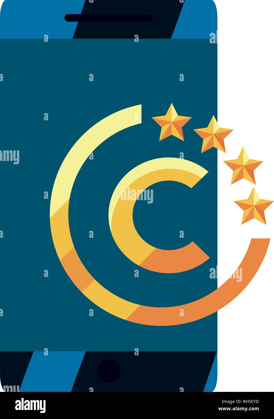 cellphone copyright of intellectual on white background vector ...
