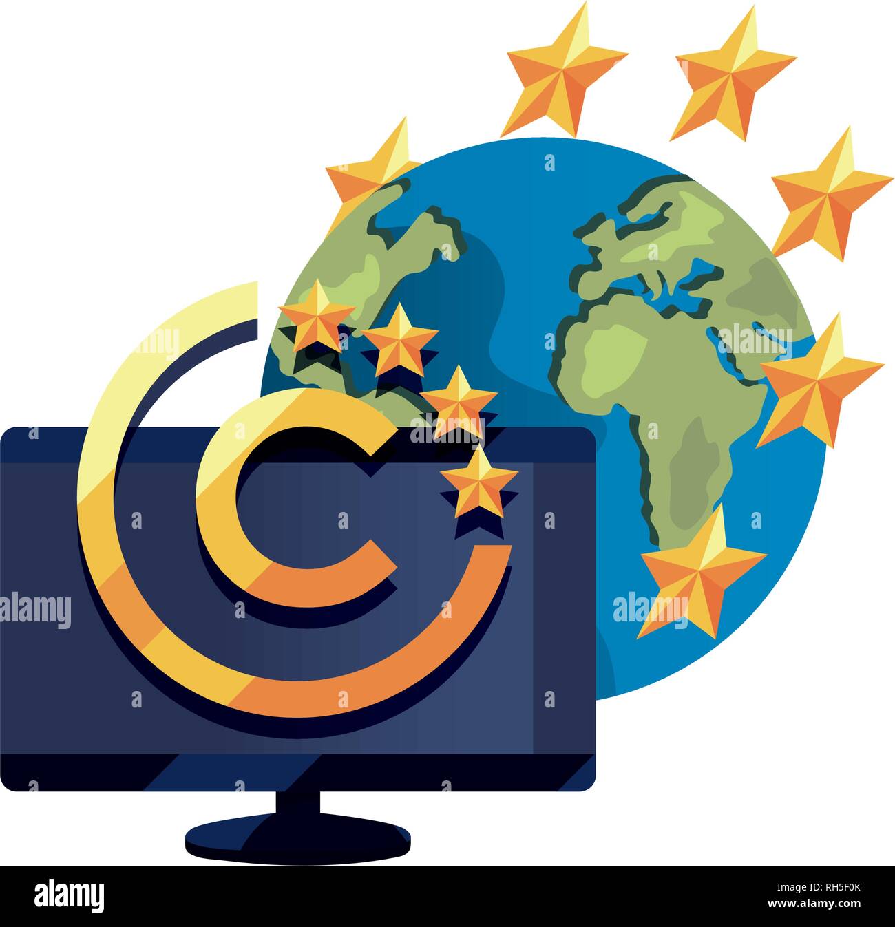 computer world copyright of intellectual vector illustration Stock ...