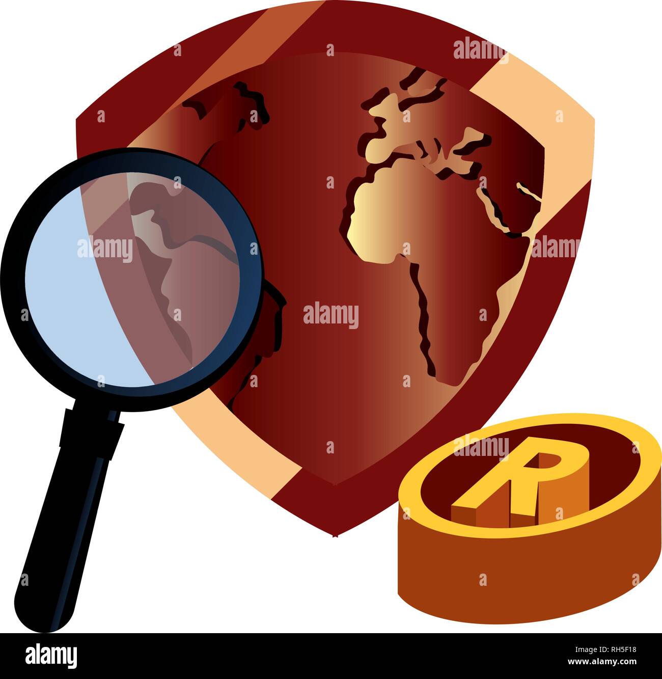 shield protection copyright of intellectual vector illustration Stock ...