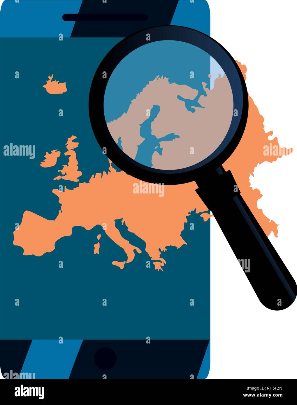 cellphone map analysis copyright of intellectual vector illustration ...