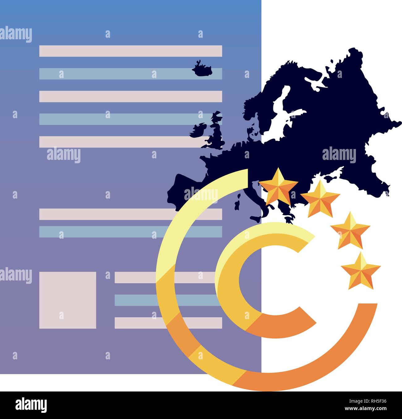 european union contract copyright of intellectual vector illustration ...