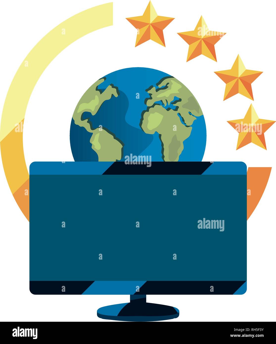 computer world stamp copyright of intellectual vector illustration ...