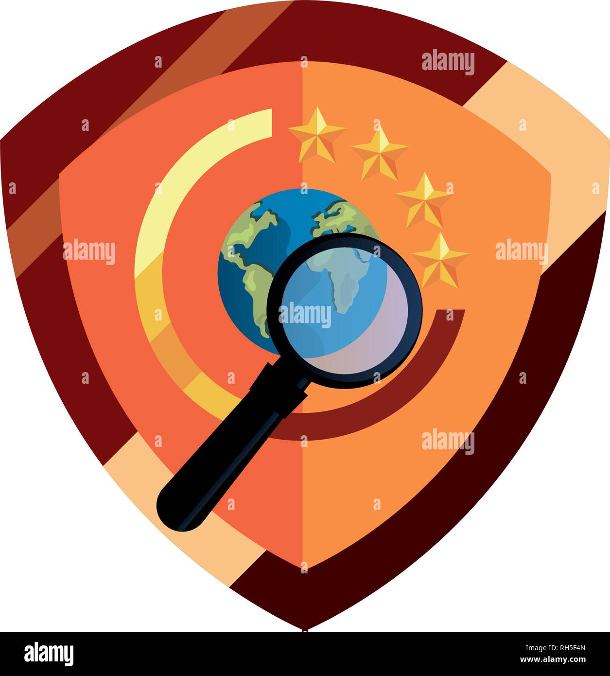 shield protection magnifying glass copyright of intellectual vector ...