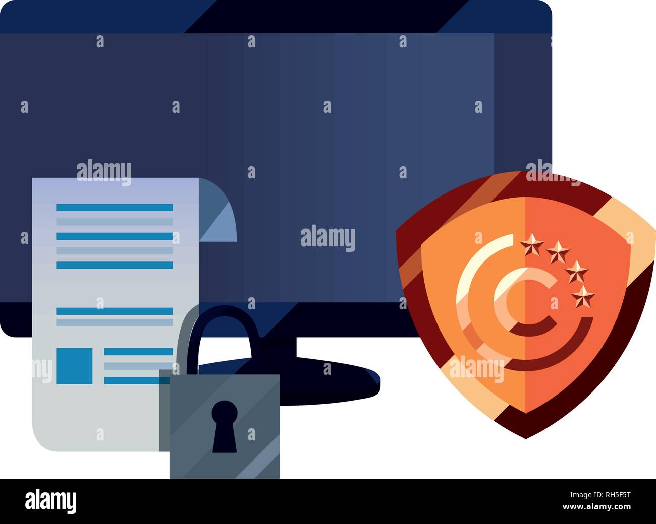 computer shield protection security copyright of intellectual vector ...