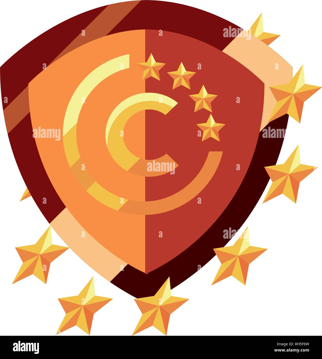 shield protection stamp copyright of intellectual vector illustration ...