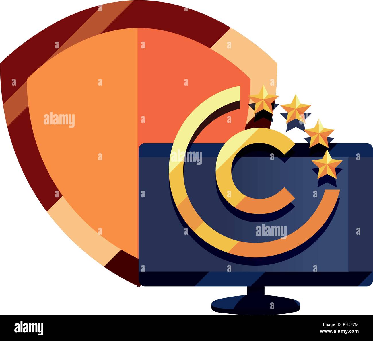 computer analysis digital copyright of intellectual vector illustration ...