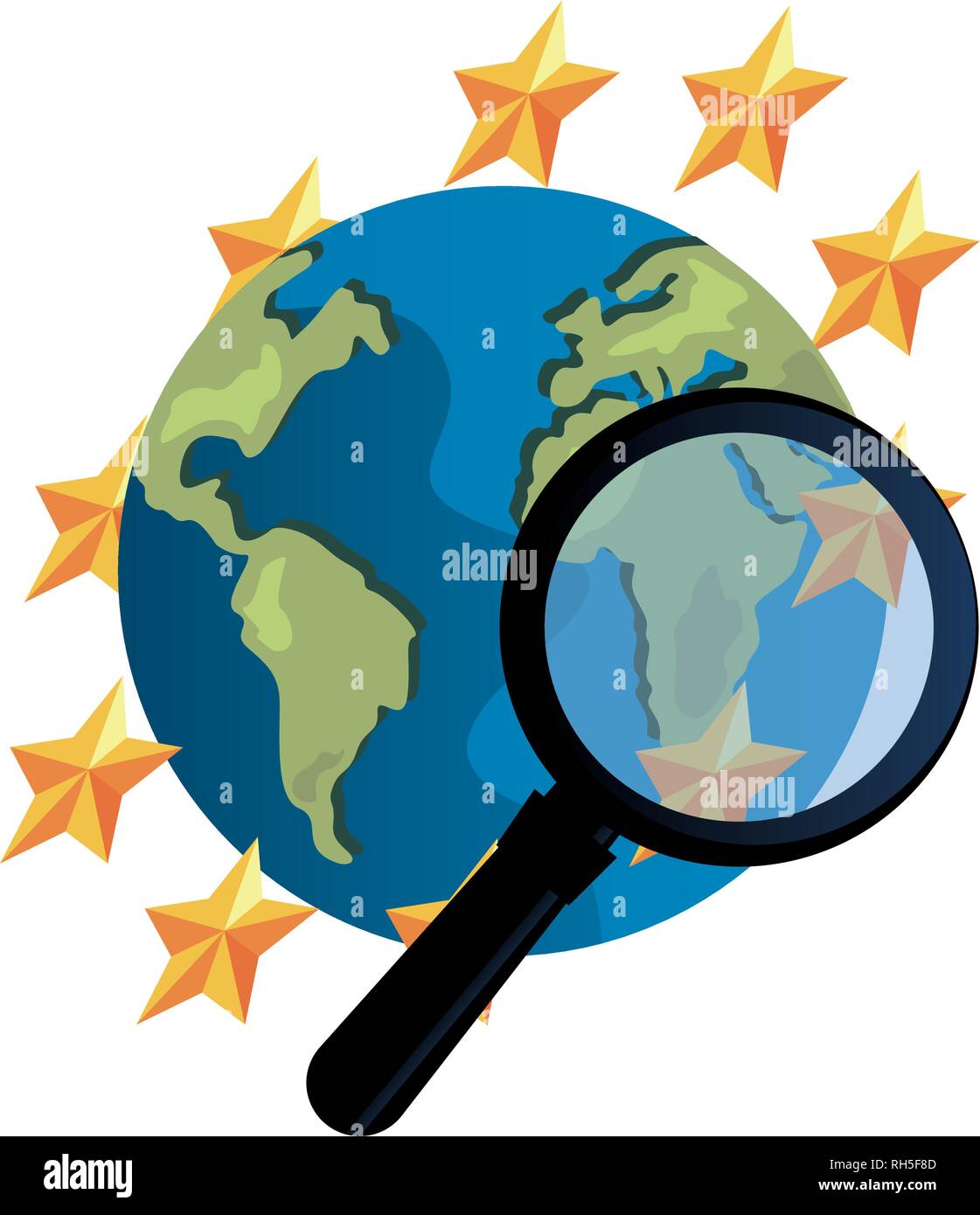 world magnifying glass copyright of intellectual vector illustration ...