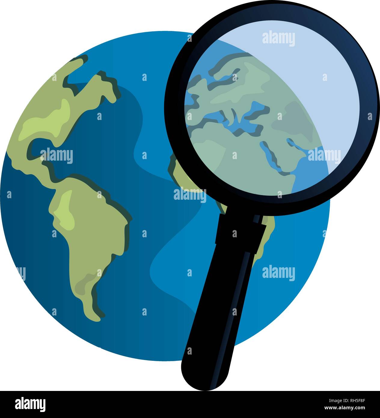 world magnifying glass copyright of intellectual vector illustration ...