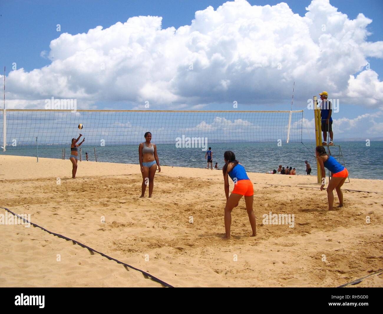 People playing Volleyball in San Luis Beach, Cumana, Venezuela Stock ...