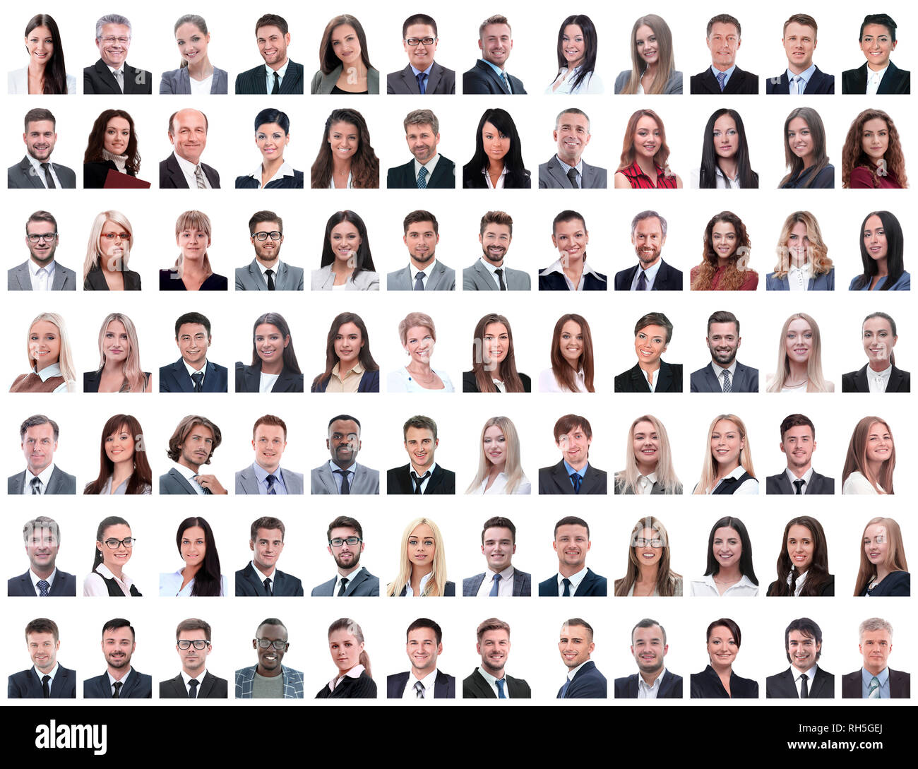 portraits of successful employees isolated on a white Stock Photo - Alamy
