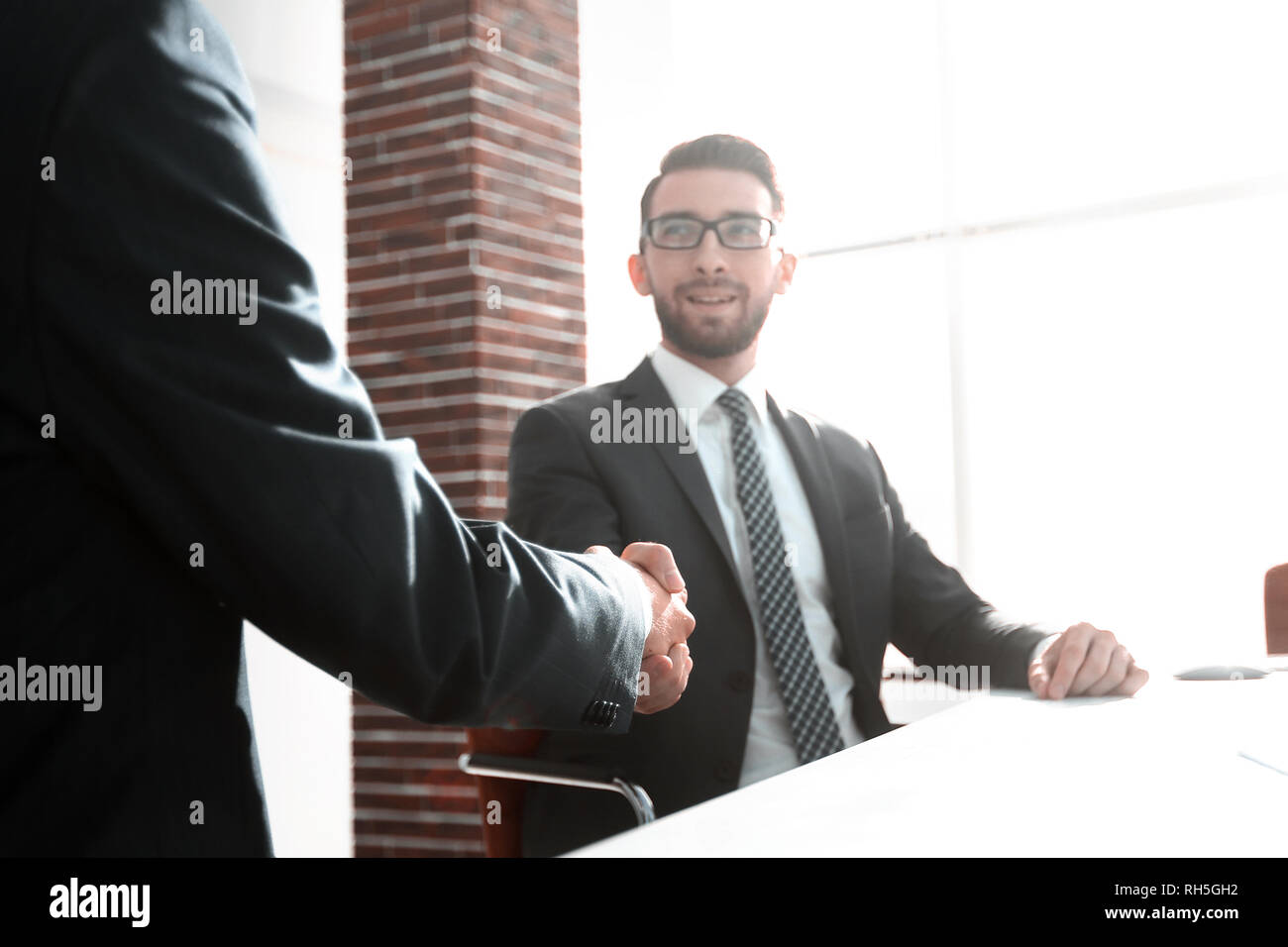 business handshake . photo with copy space Stock Photo - Alamy