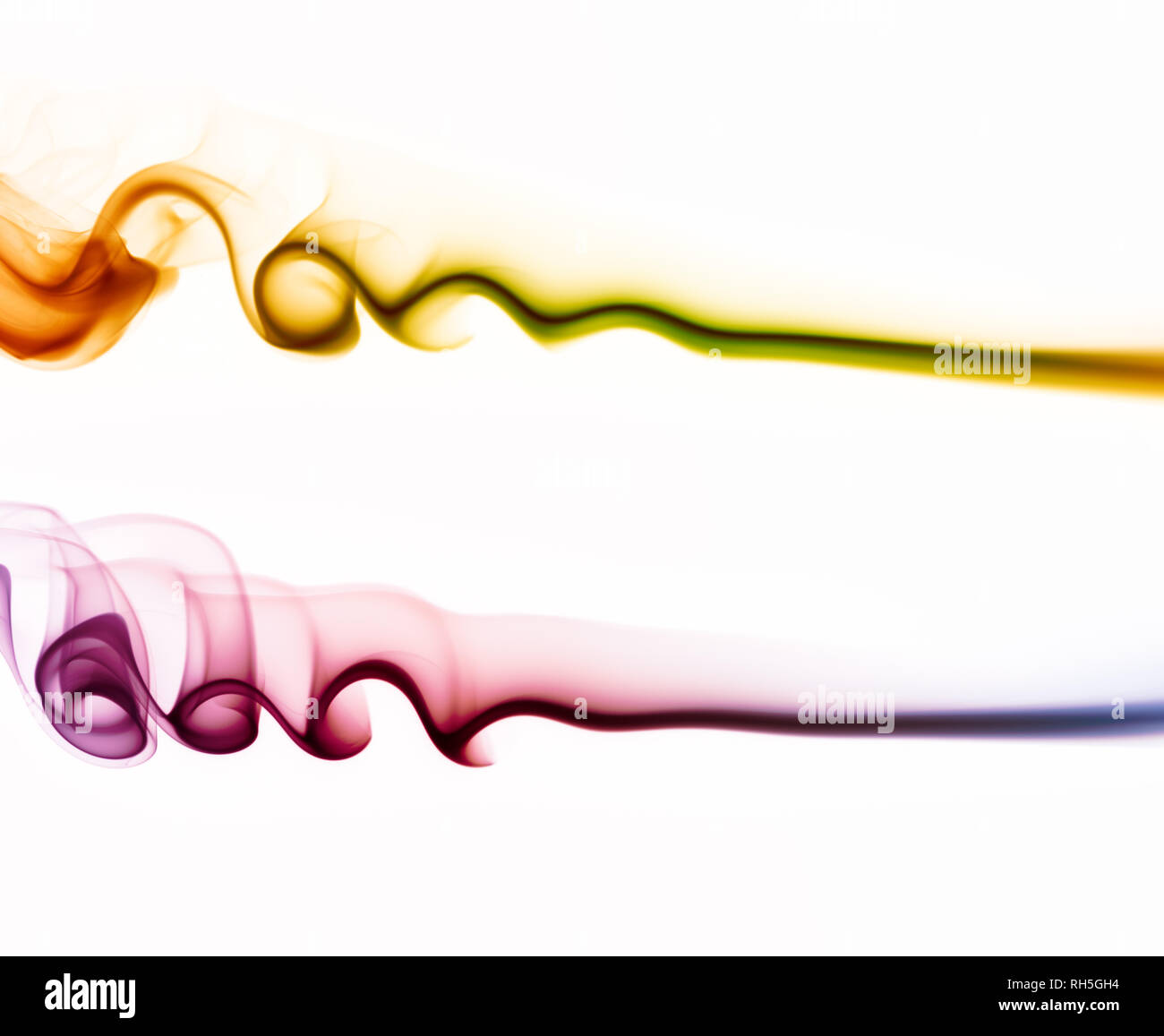 Abstract colored wave smoke on white background Stock Photo - Alamy