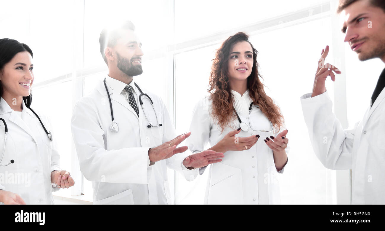 closeup of a group of doctors discussing Stock Photo - Alamy