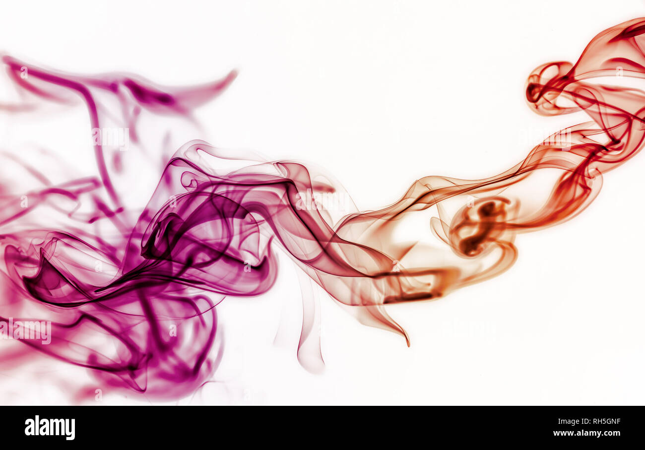 Abstract colored wave smoke on white background Stock Photo - Alamy