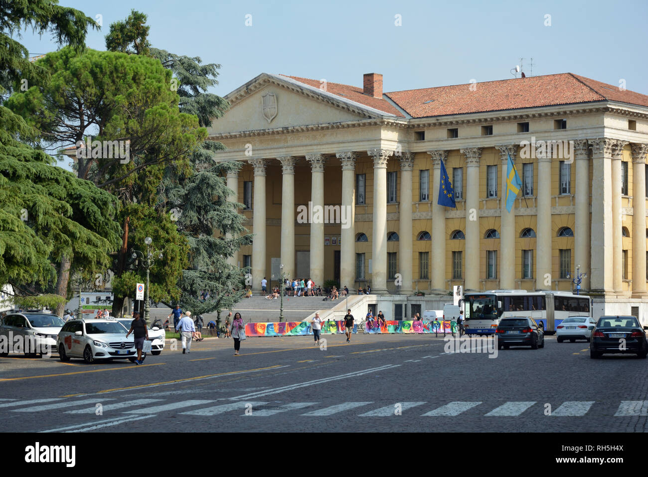 Palazzo Barbieri in the neoclassical style at the Piazza Bra is seat of ...