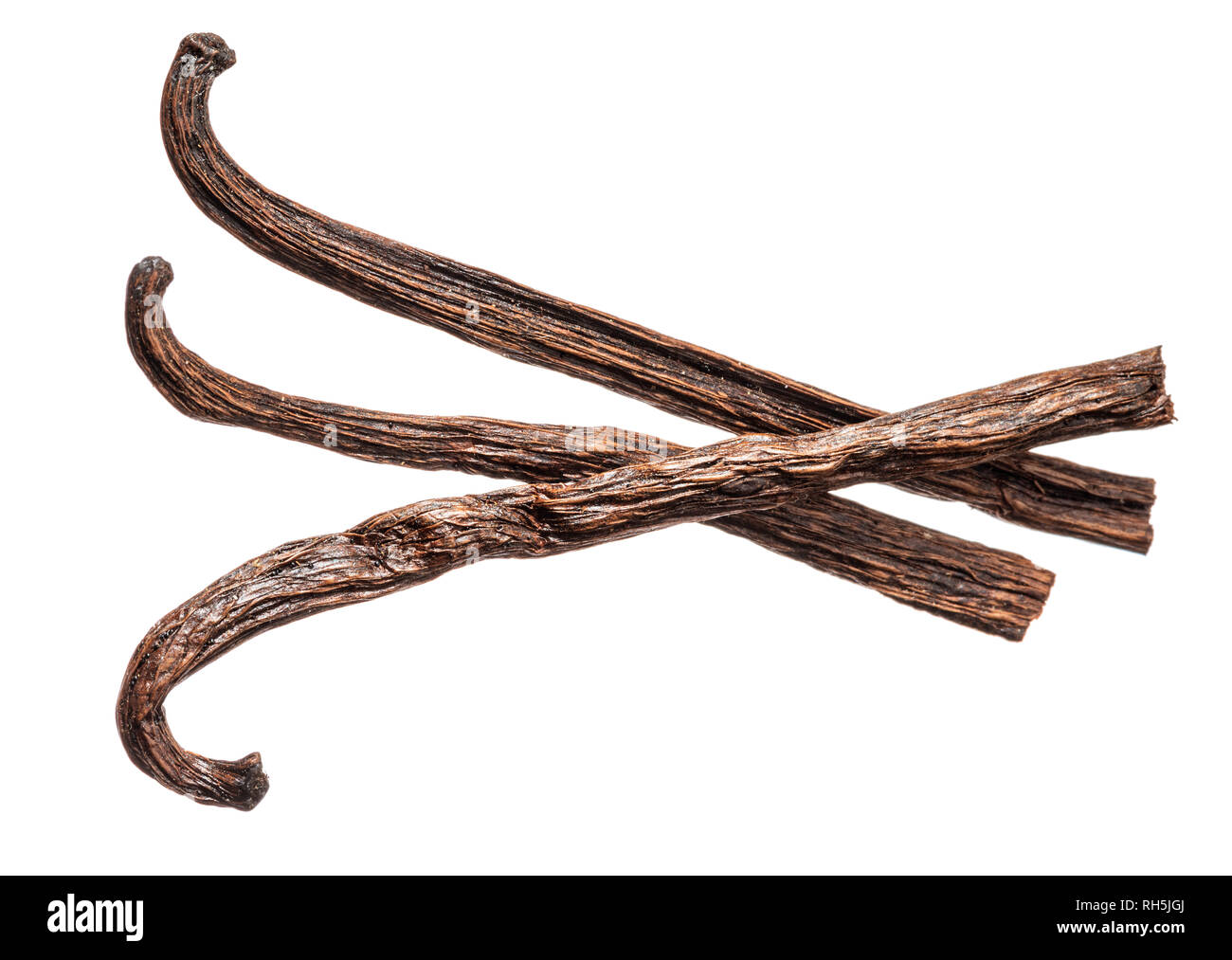 Dried vanilla pods on white background. File contains clipping path ...