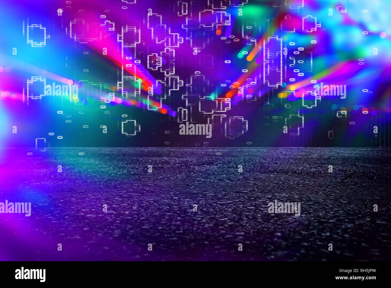 Futuristic background of the 80s retro style. Digital or Cyber Surface ...