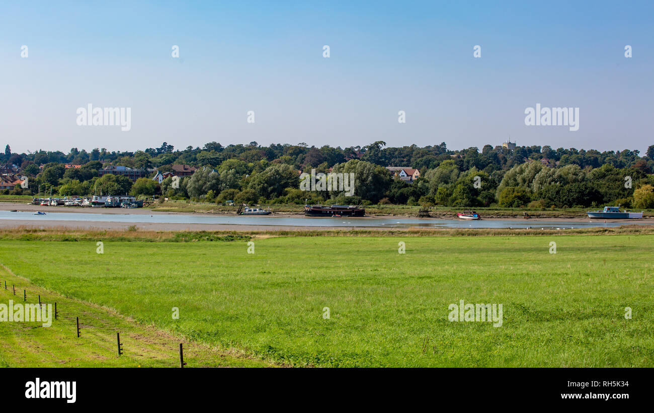 The River and Countryside at Woodbridge Stock Photo - Alamy