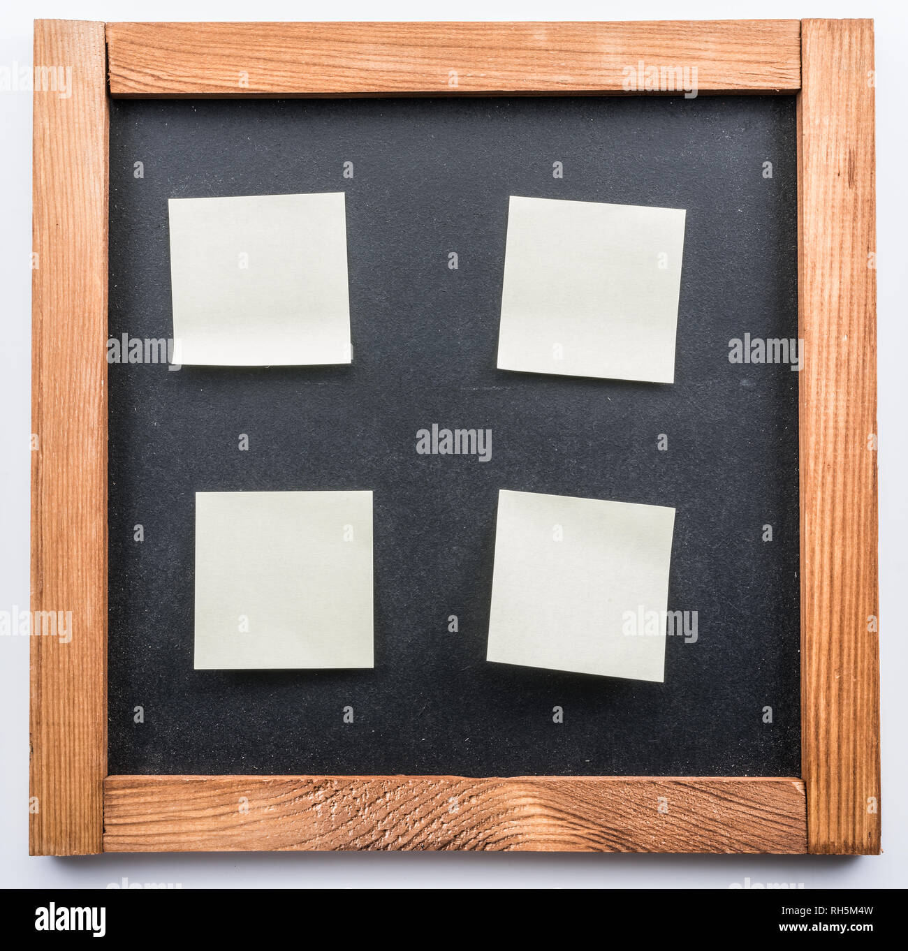 Blackboard and post-it notes stuck to the front Stock Photo - Alamy