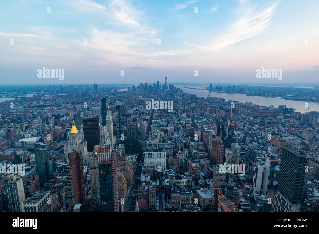 A view of Manhattan during the sunset - New York Stock Photo - Alamy