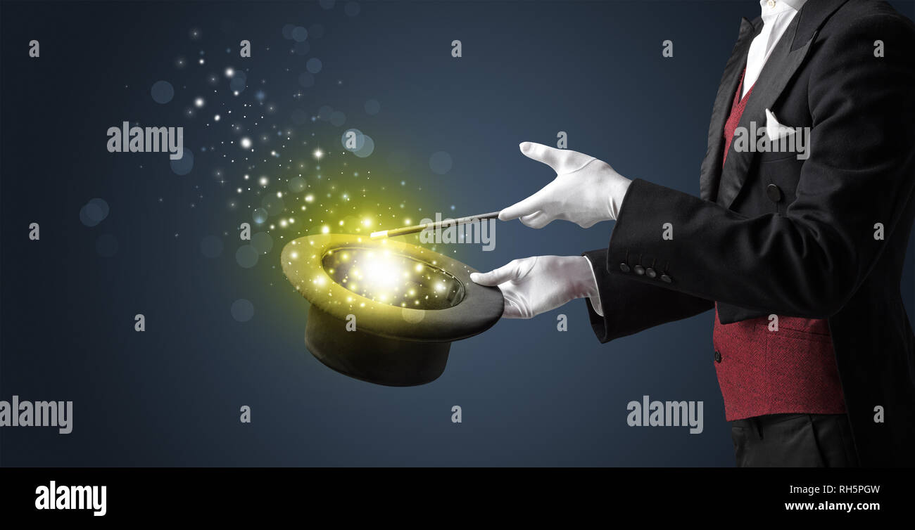 White glove hand conjuring something mysterious Stock Photo - Alamy
