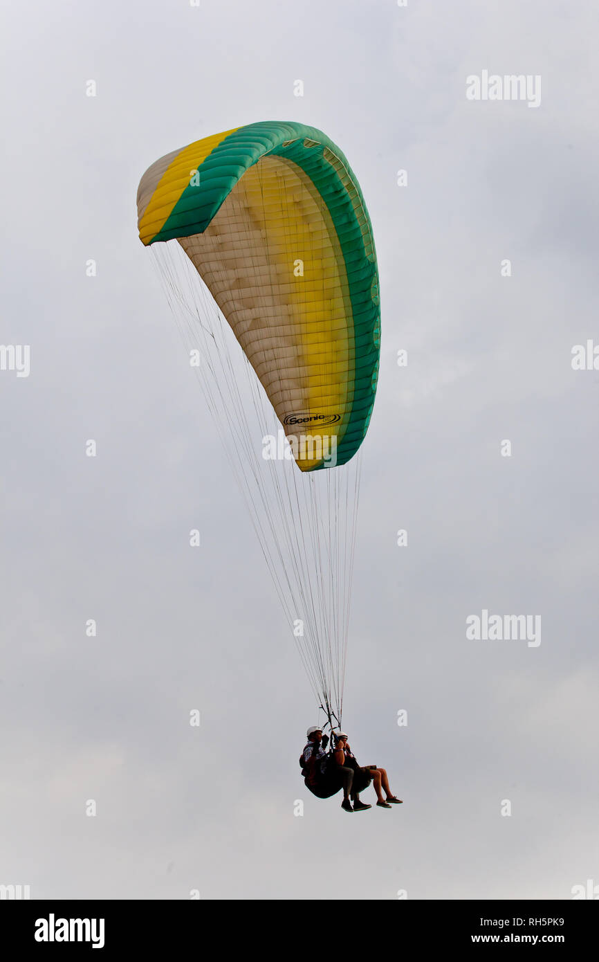 Parasuit ride in the sunset at Lima,Peru Stock Photo - Alamy