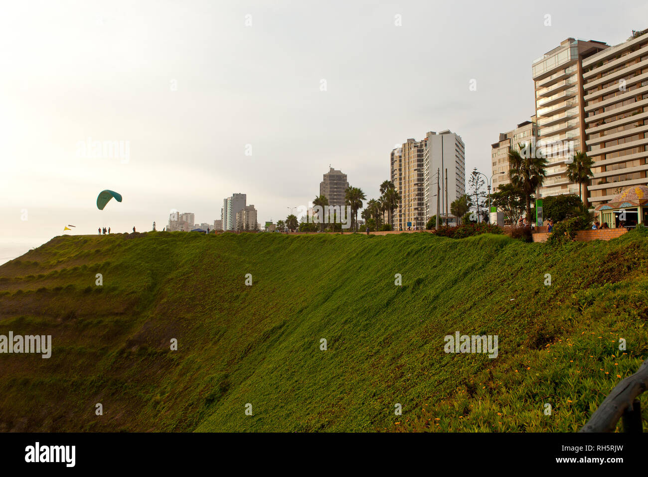 Buildings near the shore facing the Pacific Ocean in Lima,Peru Stock ...