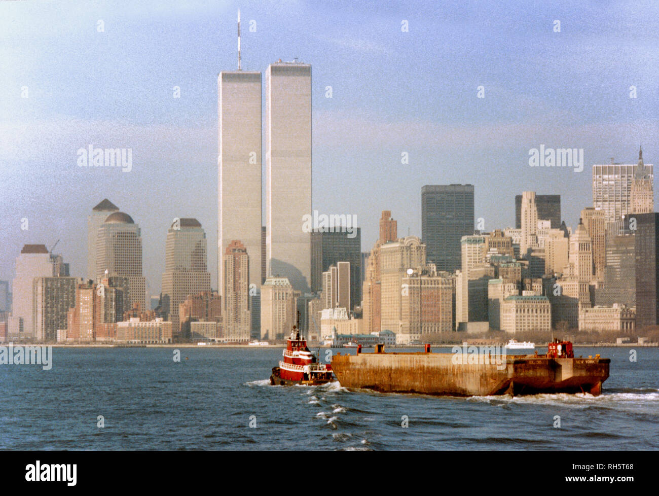 World Trade Center on February 1988 at New York, USA. The WTC twin ...