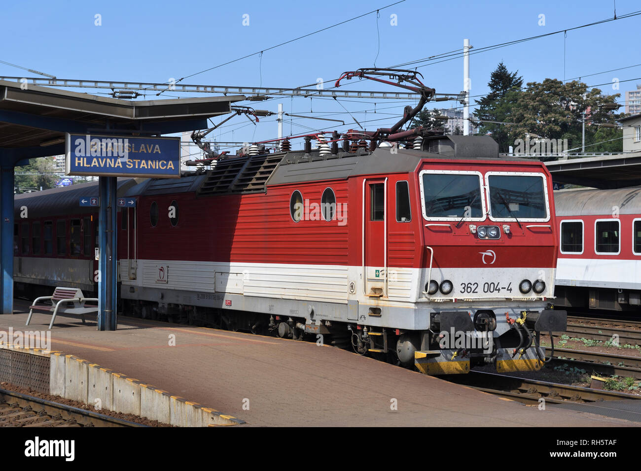 class 362;electric locomotive;ZSR;bratislava main;slovakia Stock Photo ...