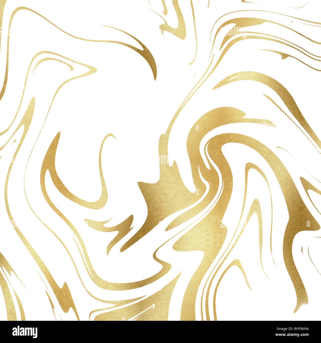 Golden liquid paint swirl isolated on white, illustration Stock Photo ...