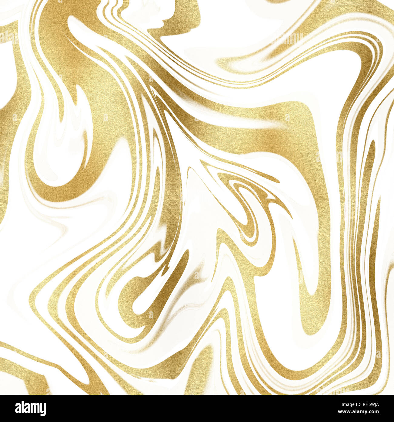 Golden liquid paint swirl isolated on white, illustration Stock Photo ...