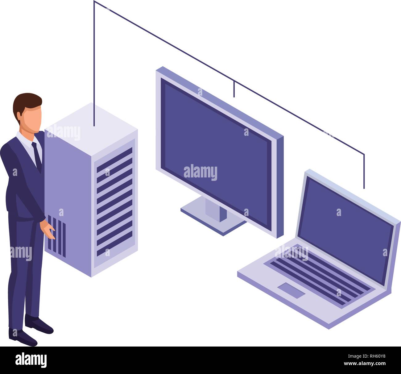 Server businessman Stock Vector Images - Alamy