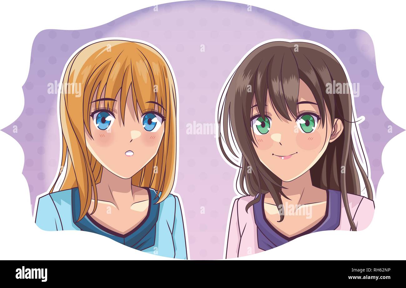 Two Anime Girls Drawing