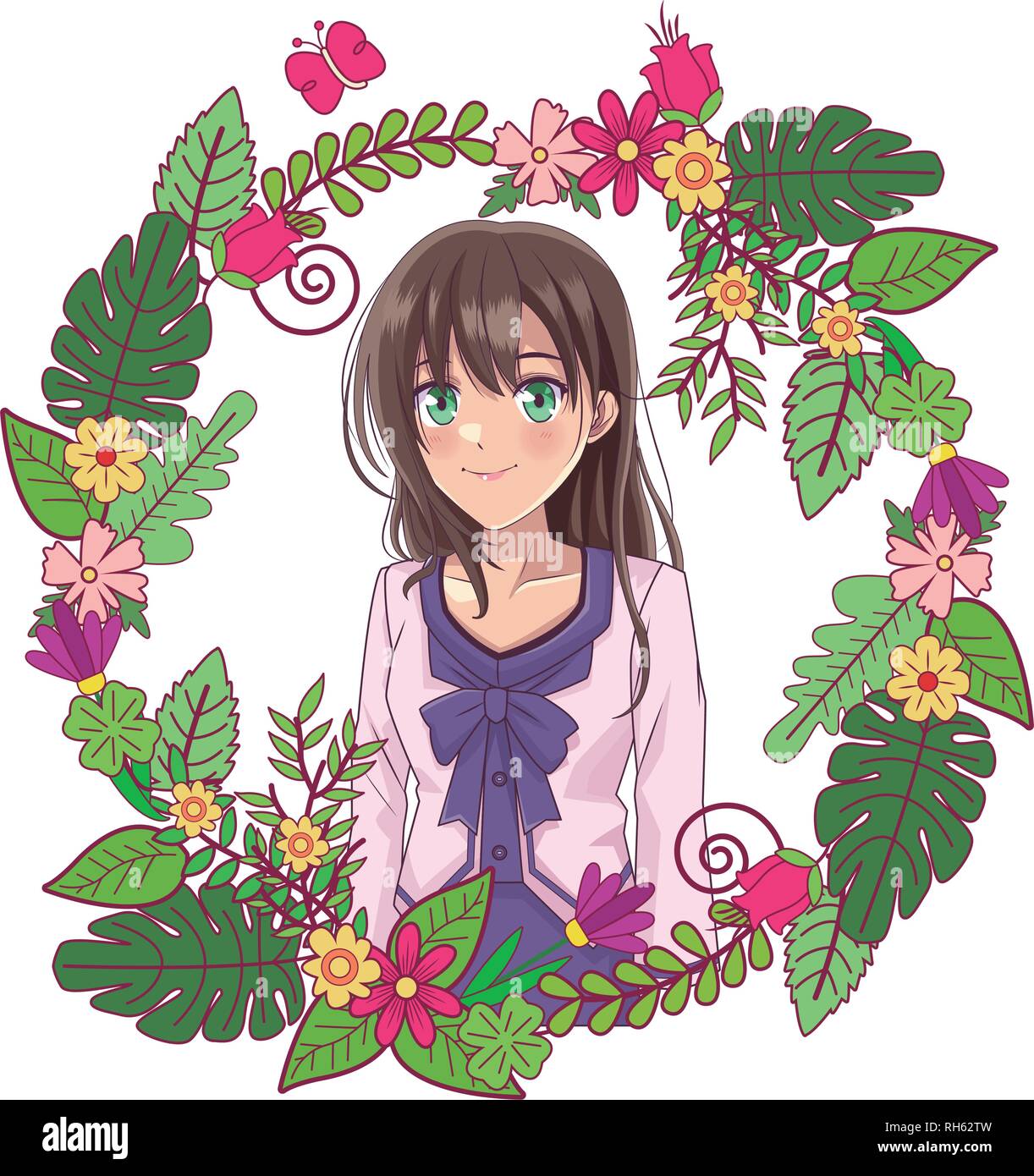 Anime Manga Girl Stock Vector Image And Art Alamy