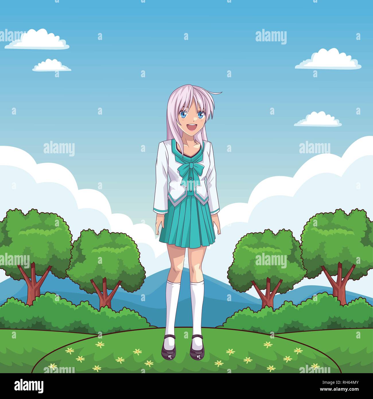 Anime Manga Girl Stock Vector Image And Art Alamy