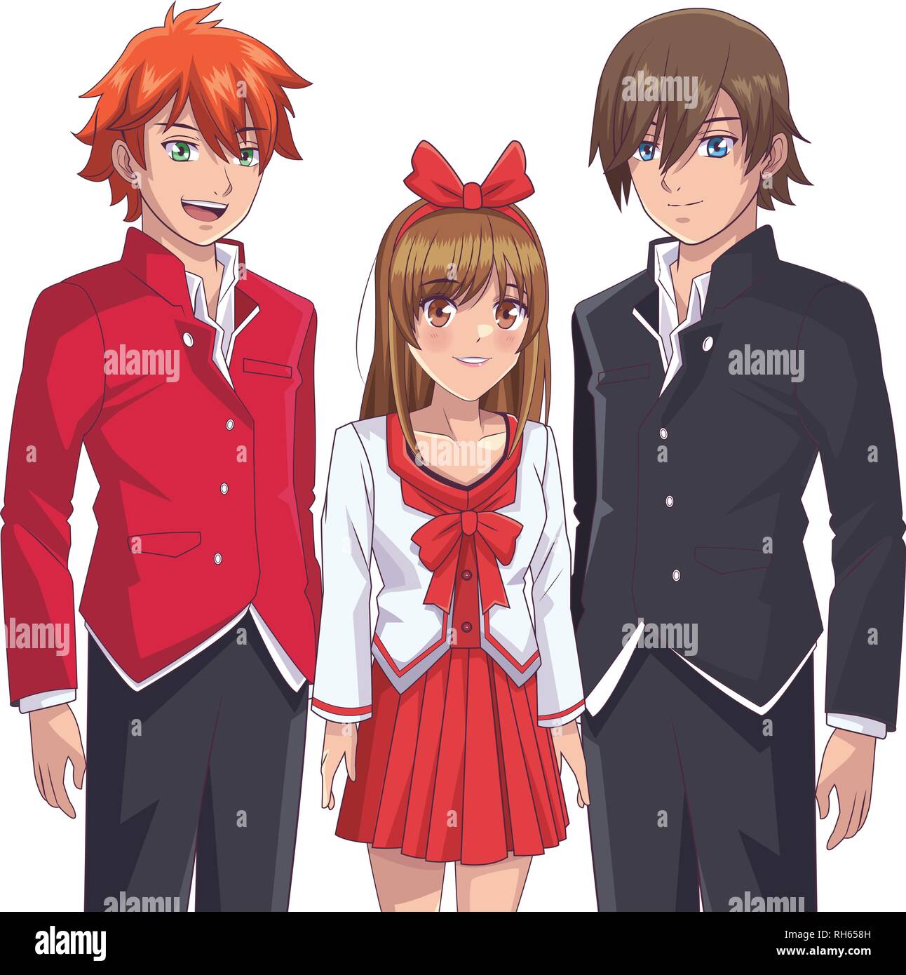 anime manga group Stock Vector Image & Art - Alamy