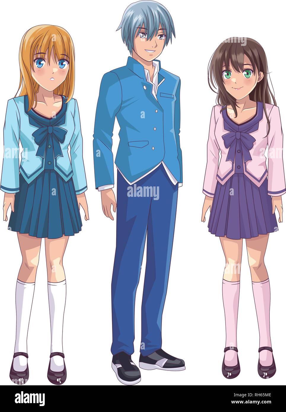 anime manga group Stock Vector Image & Art - Alamy