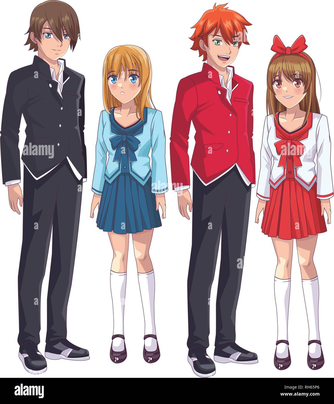 anime manga group Stock Vector Image & Art - Alamy